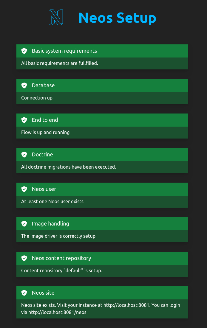 Running the Setup Tool - Installation & Setup - Guide - Neos Docs
